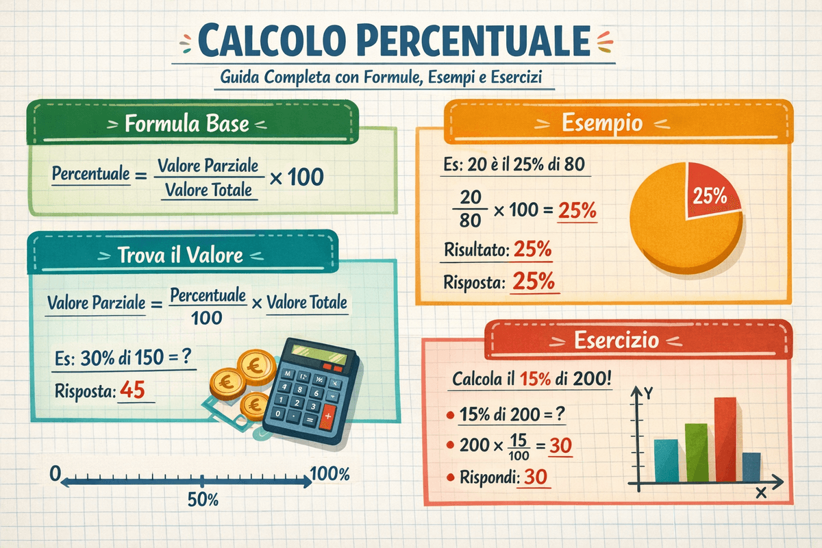 Calcolo Percentuale: Guida Completa, Formule ed Esempi ...