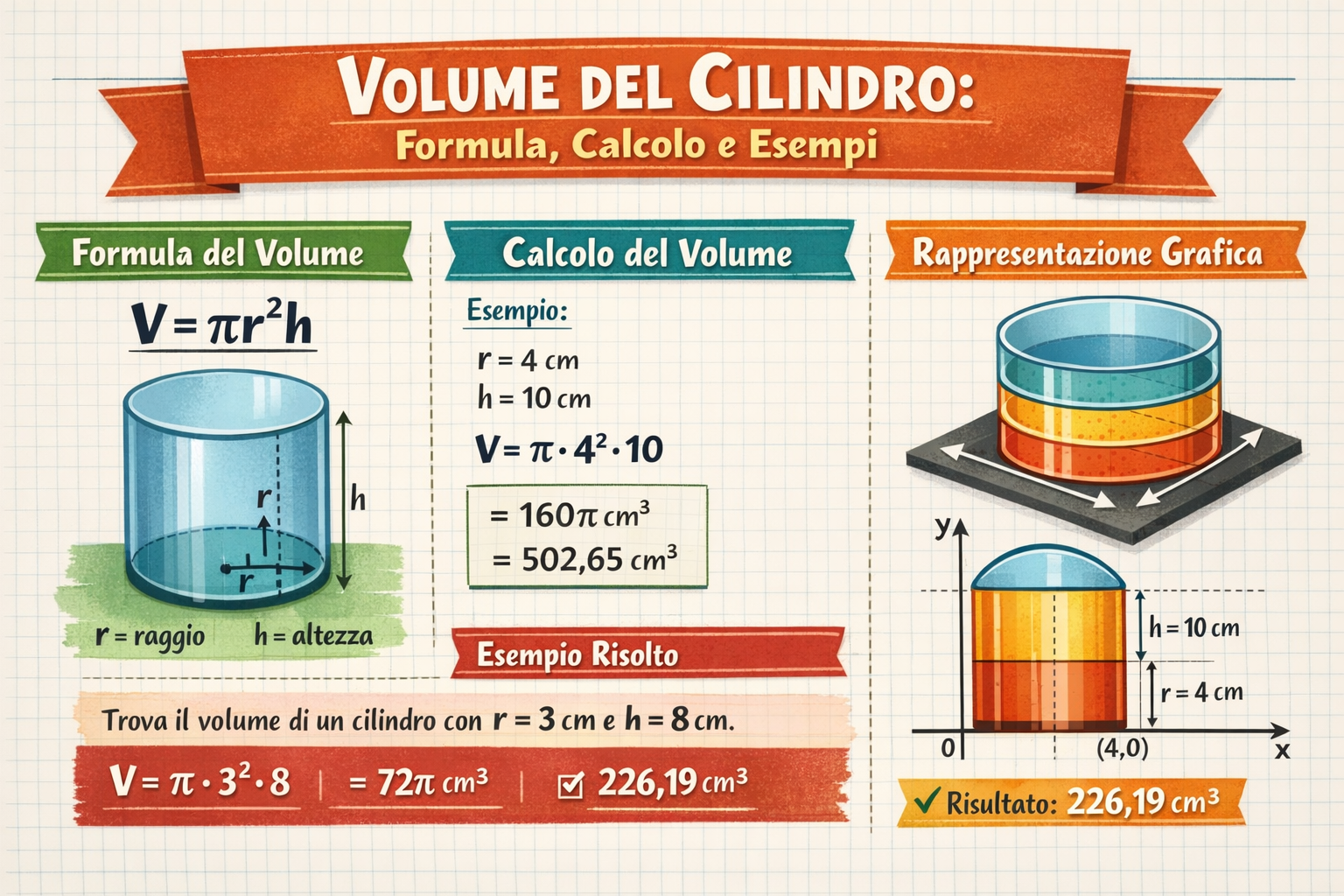 Volume Cilindro: Formula e Calcolo con Esempi Svolti ...